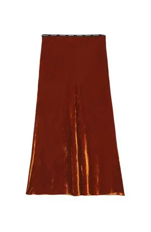 OTTOD'AME Velvet Midi Skirt - Brown