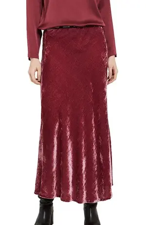 OTTOD'AME Velvet Midi Skirt - Pink