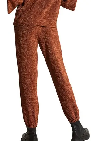 OTTOD'AME Viscose Lurex Jogger Trousers - Metallic Rust