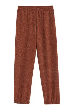 OTTOD'AME Viscose Lurex Jogger Trousers - Metallic Rust