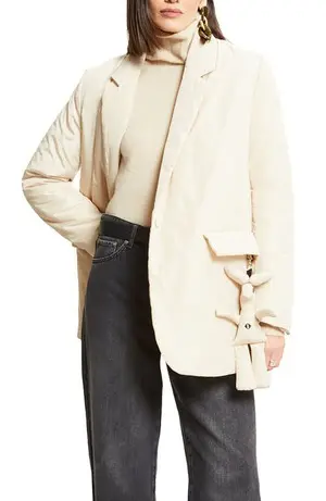 OTTOD'AME Puffer Blazer - Ecru