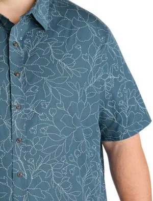 TRUE NATION BY DXL Big & Tall Floral Sport Shirt V2 - Dark Slate