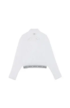 OTTOD'AME Poplin Criss-cross Neckline Shirt