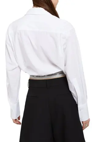 OTTOD'AME Poplin Criss-cross Neckline Shirt