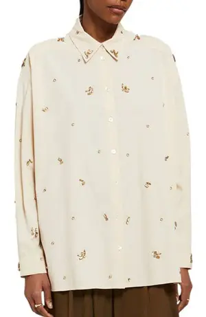 OTTOD'AME Cotton Shirt With Strass