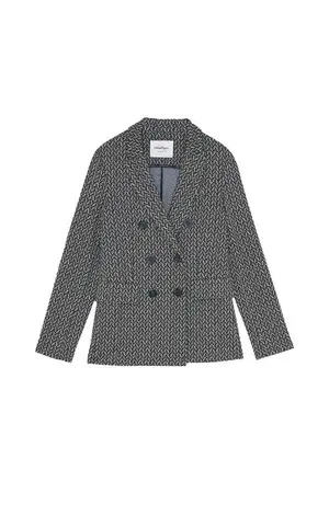 OTTOD'AME Printed Double Breasted Blazer - Night