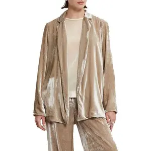 OTTOD'AME Velvet Blazer - Stone