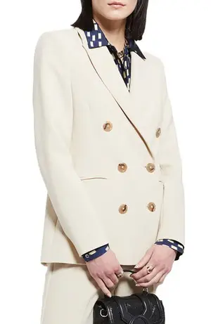 OTTOD'AME Double-breasted Jacket - Ecru
