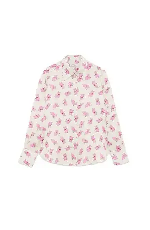 OTTOD'AME Viscose Printed Maxi Shirt - White