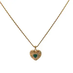 GEMINI JEWELRY Rope Chain Necklace With Heart Pendant