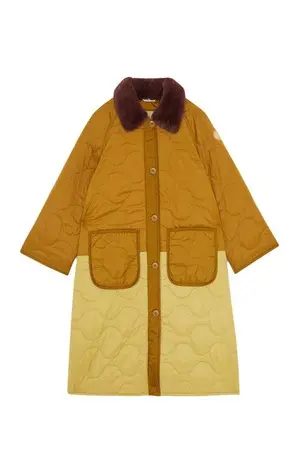 OTTOD'AME Quilted Long Puffer Jacket - Brown