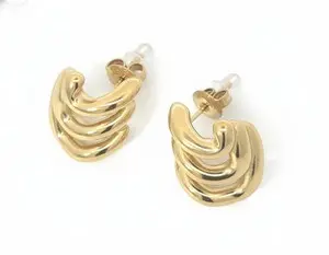 GEMINI JEWELRY Triple Curve Stud Earrings