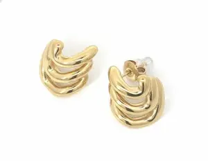 GEMINI JEWELRY Triple Curve Stud Earrings