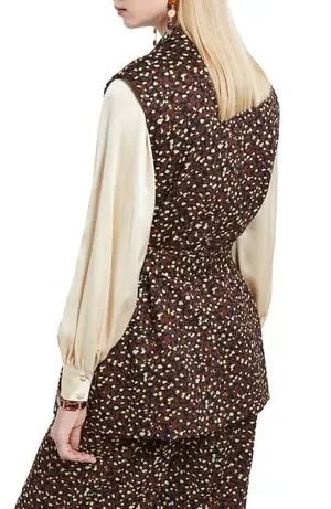 OTTOD'AME Printed Sleeveless Blazer