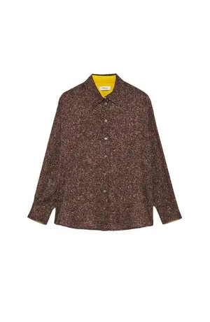 OTTOD'AME Printed Viscose Shirt - Brown