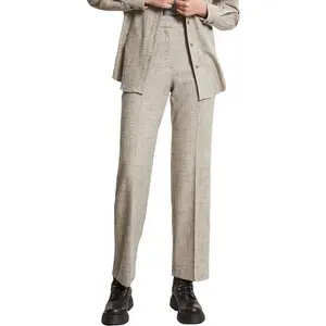 OTTOD'AME Wool Blend Ankle Trousers Stone