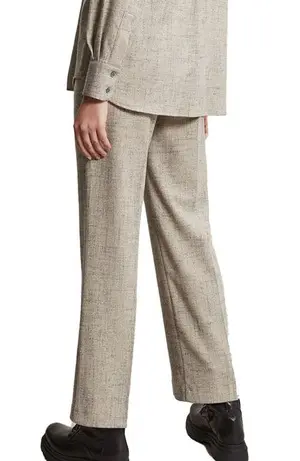 OTTOD'AME Wool Blend Ankle Trousers - Stone