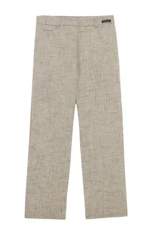 OTTOD'AME Wool Blend Ankle Trousers - Stone