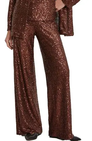 OTTOD'AME Palazzo Trousers With Sequins