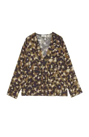 OTTOD'AME Patterned Satin Shirt - Brown