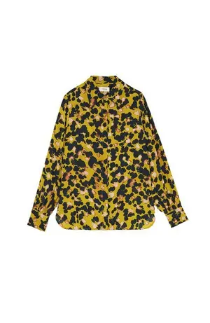 OTTOD'AME Satin Shirt With Abstract Pattern - Yellow