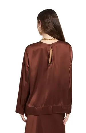 OTTOD'AME Fluid Viscose Blouse - Brown