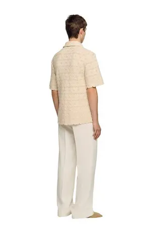 Sandro Cotton Broderie Anglaise Shirt - Ecru