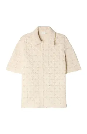 Sandro Cotton Broderie Anglaise Shirt - Ecru
