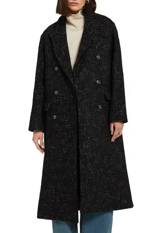 OTTOD'AME Wool-blend Double-breasted Coat - Black