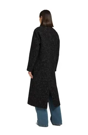 OTTOD'AME Wool-blend Double-breasted Coat - Black