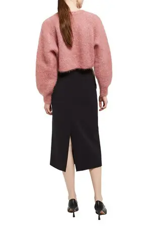 OTTOD'AME Solid Midi Skirt