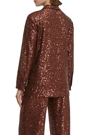 OTTOD'AME Sequin Embellished Shirt - Bronze