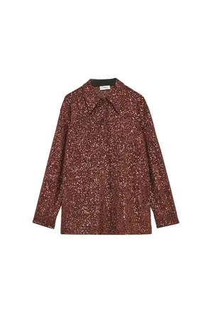 OTTOD'AME Sequin Embellished Shirt - Bronze