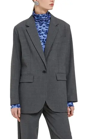 OTTOD'AME Single-button Wool-blend Jacket - Grey