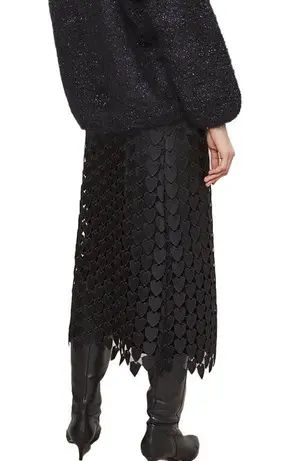 OTTOD'AME Fretworked Midi Skirt With 3d Effect