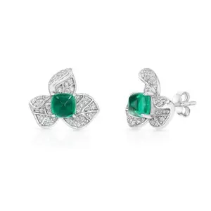 GEMMA AZZURRO Orchid Emerald Earrings - Green