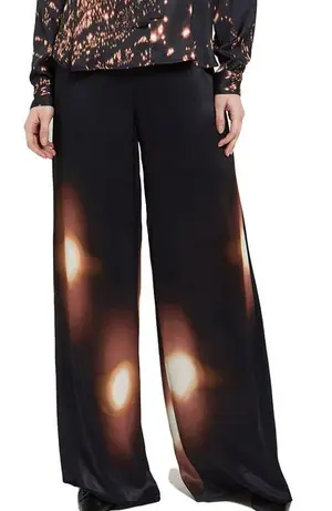 OTTOD'AME Wide-Leg Palazzo Trousers Black