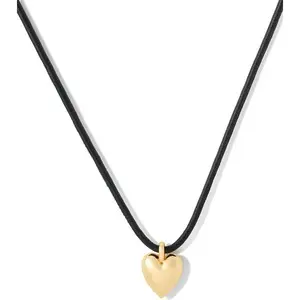 JENNIFER FISHER Puffy Heart Cord Choker Necklace - Yellow Gold