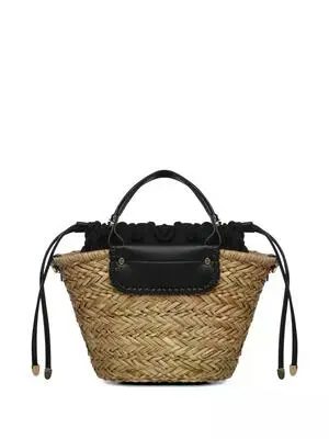 V°73 Straw Top Handle Shoulder Bag