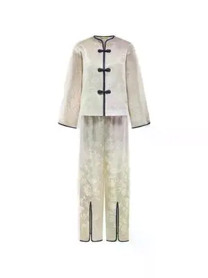 Shanghai Tang Floral Knot Pyjama Set - Neutrals