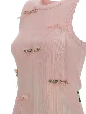 DES_PHEMMES Ribbon Embellishment Top - Pink