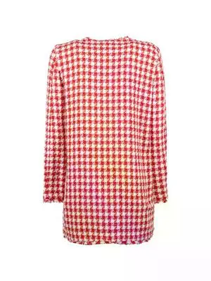 Marella Check-pattern Jacket With Fringed Edges