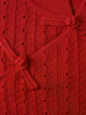 Shanghai Tang Knitted Qipao Top - Red