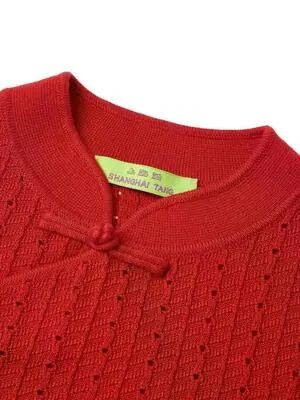 Shanghai Tang Knitted Qipao Top - Red