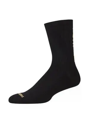 PURPLE BRAND Logo-embellished Ankle Socks - Black