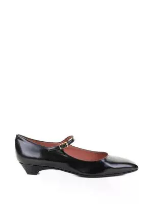 Status Buckled Leather T-strap Pumps