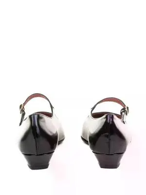 Status Buckled Leather T-strap Pumps