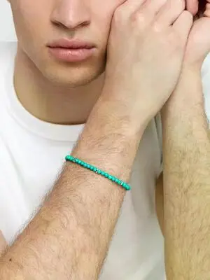 Mateo Hex Nut Turquoise Bead Bracelet - Blue