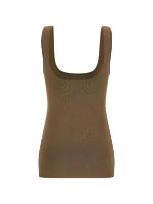 ENTIRE STUDIOS Square-neck Top - Brown