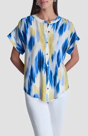 Dkny Abstract Print Button-up Shirt - Sunlit Shoreline
